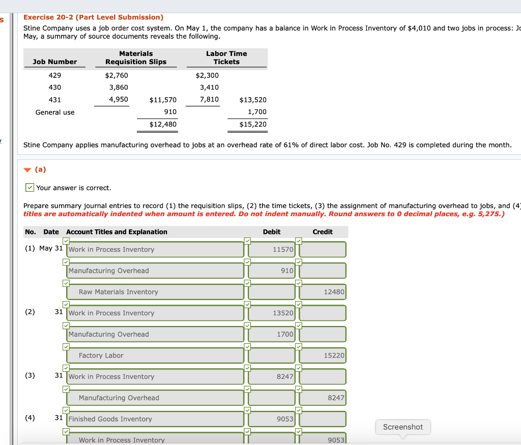 (b) Post the entries to Work in Process Inventory, | Chegg.com