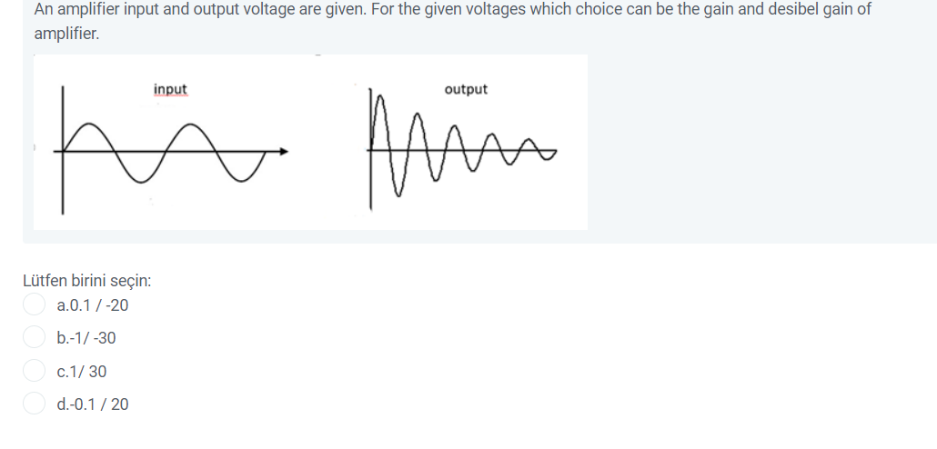 Solved An amplifier input and output voltage are given. For | Chegg.com