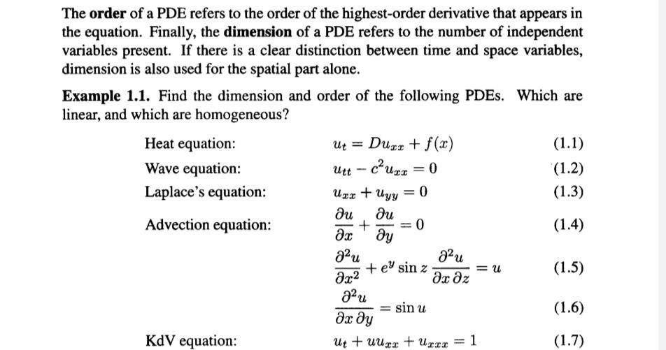 Solved The order of a PDE refers to the order of the | Chegg.com