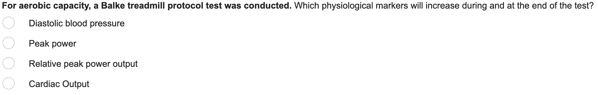 Solved For aerobic capacity, a Balke treadmill protocol test | Chegg.com