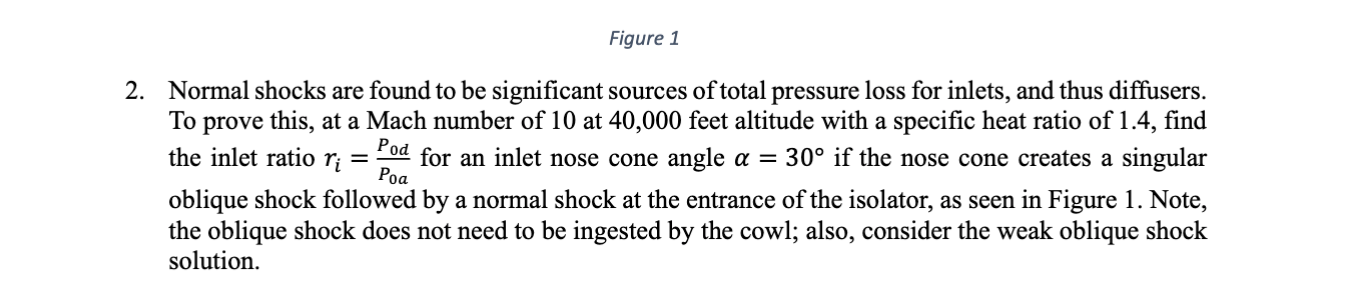 Solved Figure 1 Normal shocks are found to be significant | Chegg.com