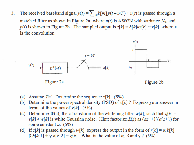 3. The received baseband signal | Chegg.com