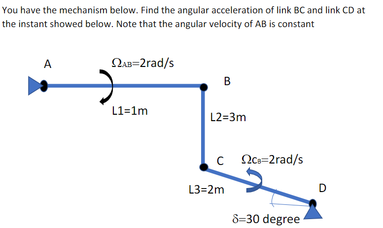 Solved You have the mechanism below. Find the angular | Chegg.com
