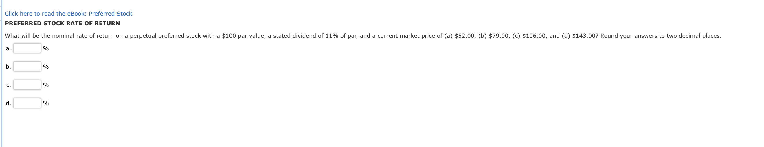 Solved Click here to read the eBook: Preferred Stock | Chegg.com