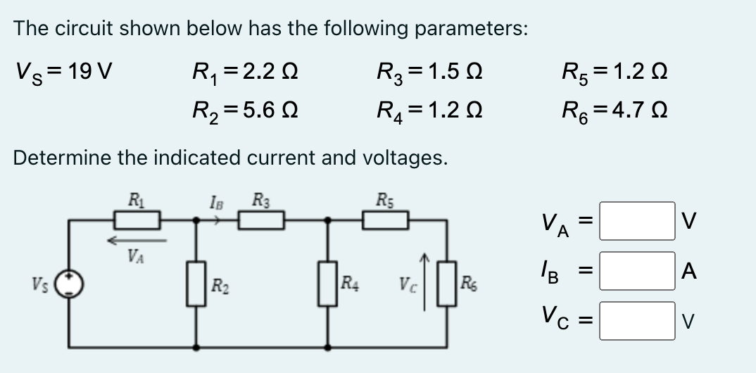 Solved The circuit shown below has the following parameters: | Chegg.com