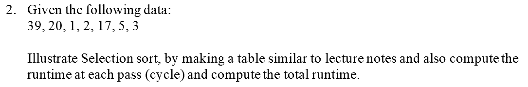 Solved Given the following data: 39,20,1,2,17,5,3 Illustrate | Chegg.com