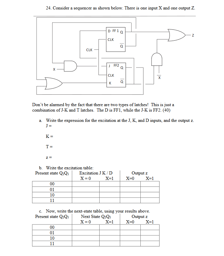 Solved 24. Consider a sequencer as shown below. There is one | Chegg.com