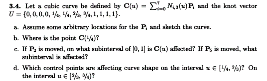 Solved 3.4. Let a cubic curve be defined by | Chegg.com