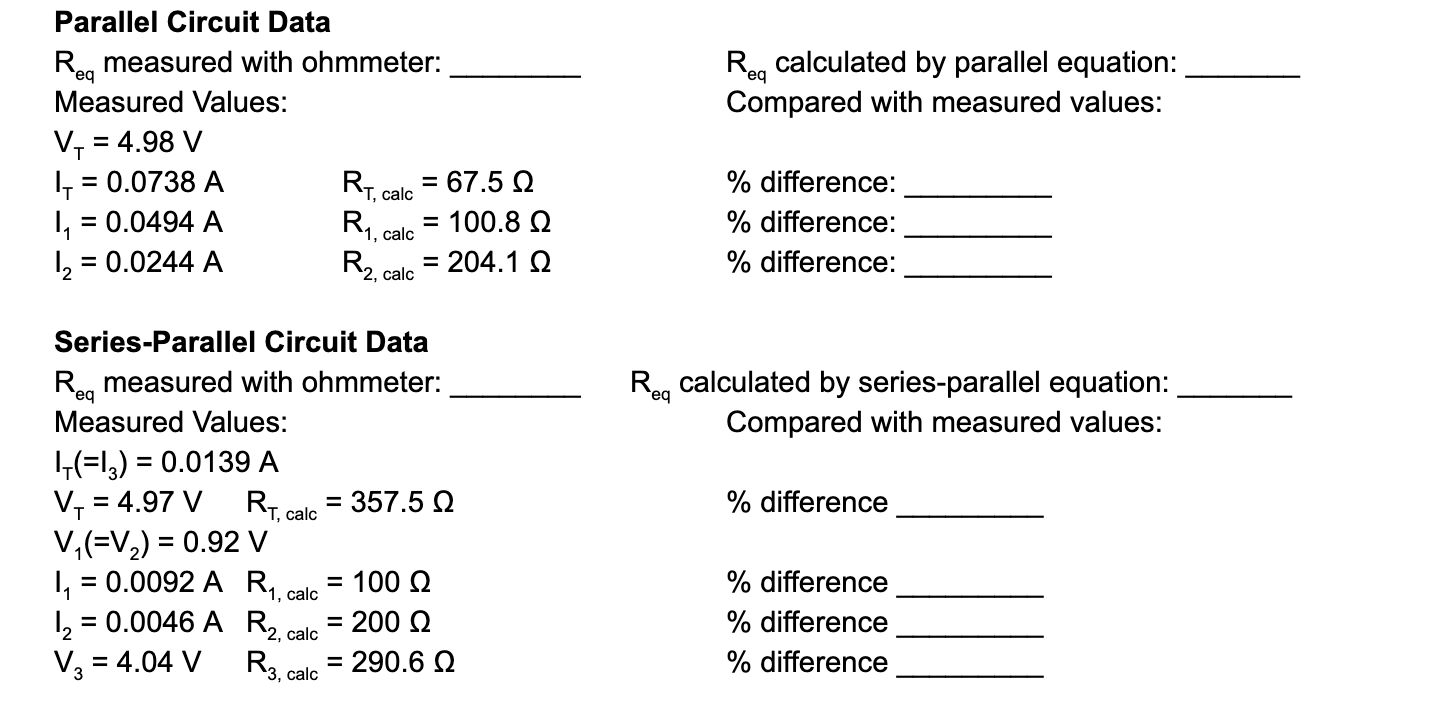 Solved % Tolerance Nominal Value Measured Value % Difference | Chegg.com