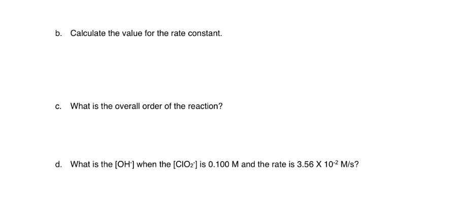 Solved 6 The Following Initial Rate Data Were Obtained For