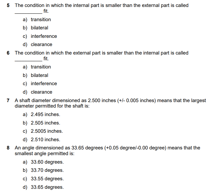 Solved 1 Tolerances having both a plus sign and a minus sign | Chegg.com
