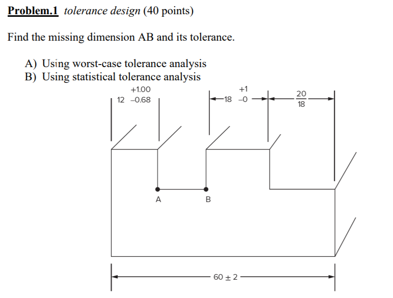 Solved Problem.1 tolerance design (40 points) Find the | Chegg.com