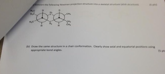 Solved convert the following newman projection to skeletal | Chegg.com