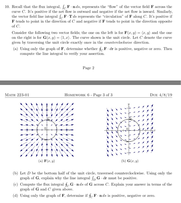 Solved 10. Recall that the flux integral, JeF nds, | Chegg.com