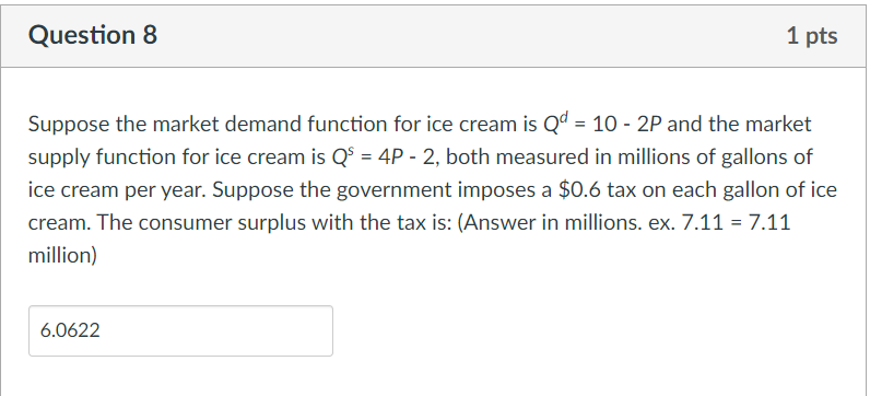 Solved Suppose the market demand function for ice cream is | Chegg.com