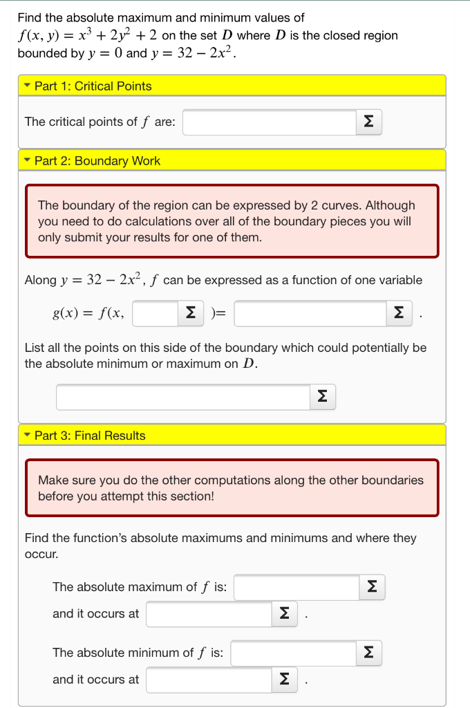 Solved Find the absolute maximum and minimum values of f(x, | Chegg.com