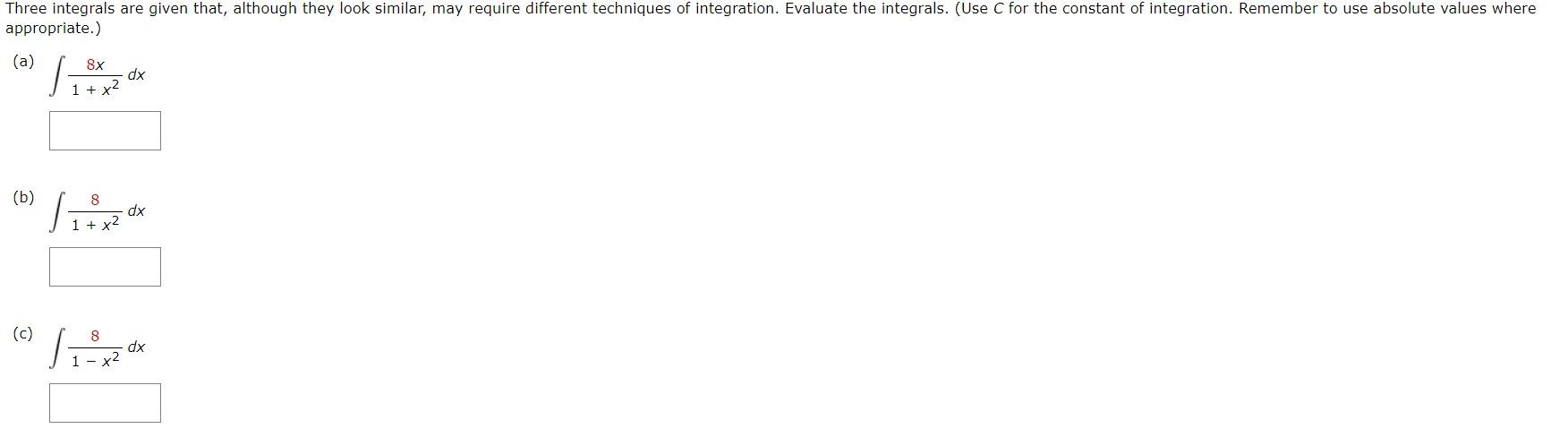 Solved Three integrals are given that, although they look | Chegg.com