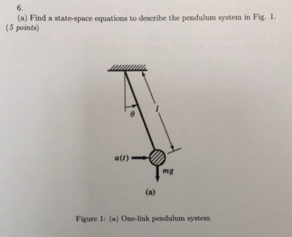 Solved A Find A State Space Equations To Describe The