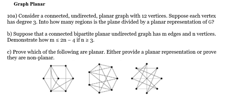 Solved Graph Planar 10a) Consider a connected, undirected, | Chegg.com
