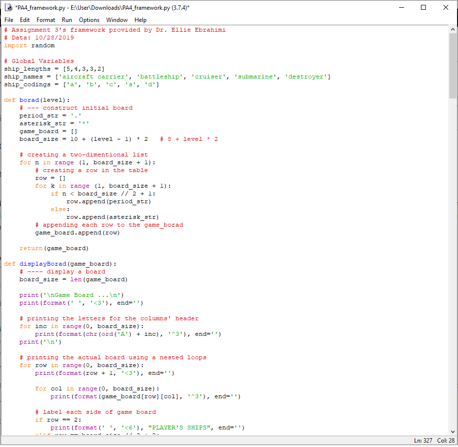 The following is the prompt and framework for a CS | Chegg.com