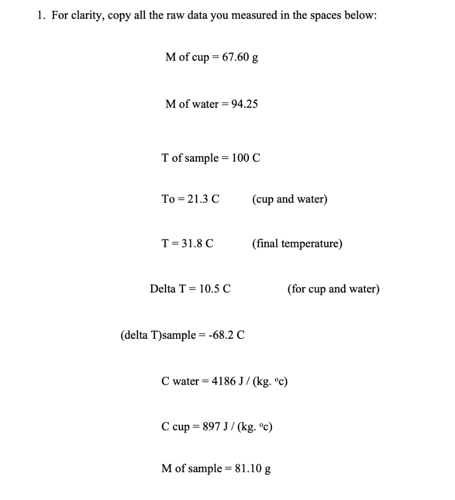 Solved Calorimetry Objective: 1. Use calorimetry to develop | Chegg.com