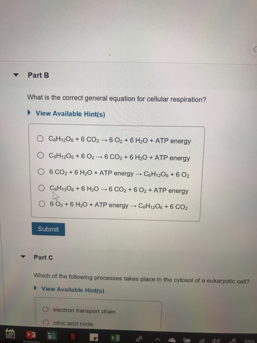 Solved Part B What is the correct general equation for | Chegg.com