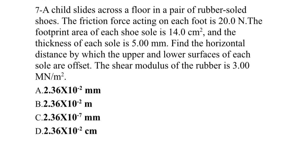 Solved 7-A child slides across a floor in a pair of | Chegg.com