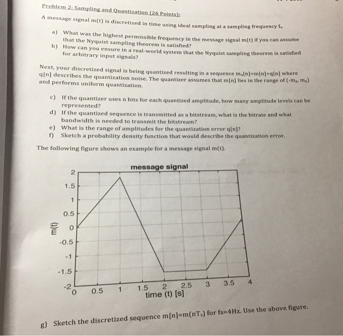 Solved Problem2:Sampling and.Quantization(26Points); A | Chegg.com