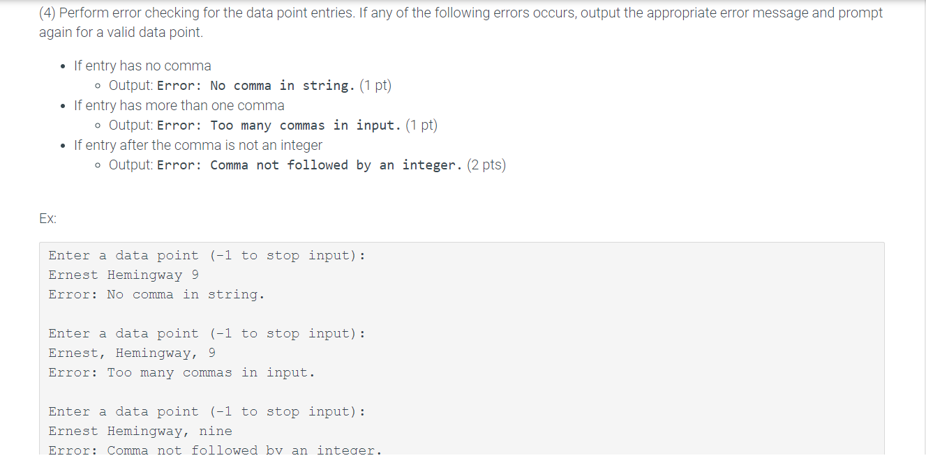 Solved (1) Prompt the user for a title for data. Output the | Chegg.com