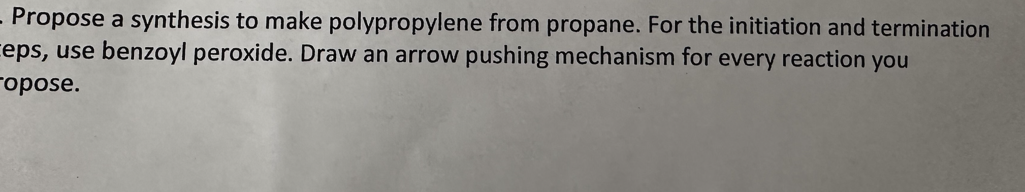Solved Propose a synthesis to make polypropylene from | Chegg.com