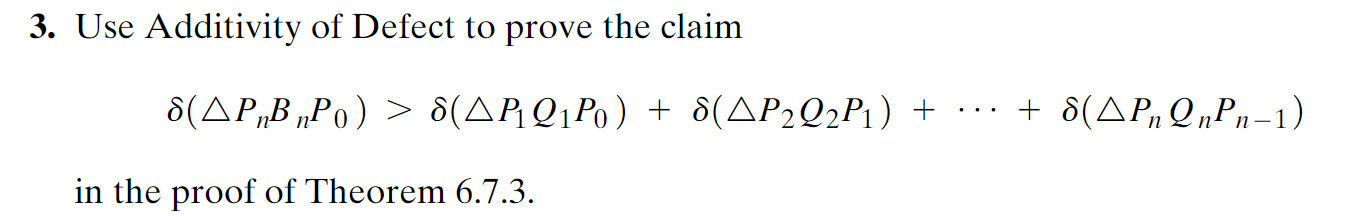 Solved 3. Use Additivity of Defect to prove the claim | Chegg.com