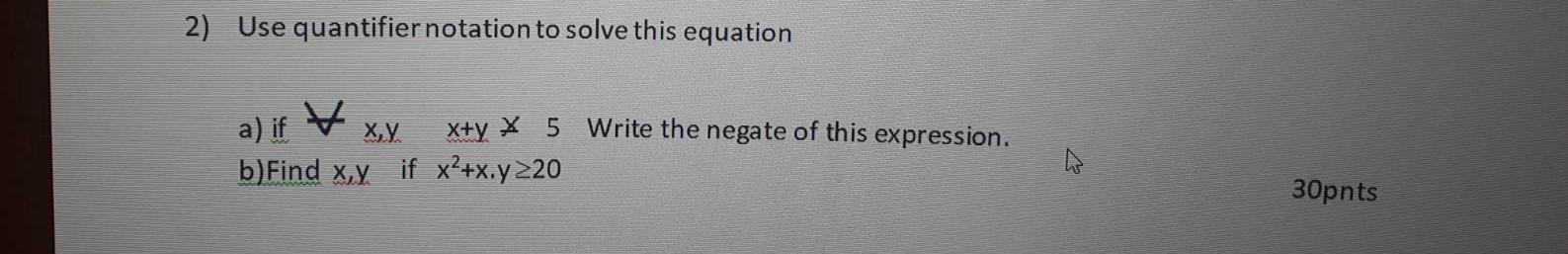 Solved 2) Use quantifier notation to solve this equation t | Chegg.com