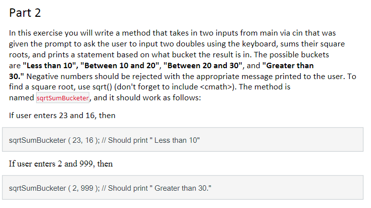 Solved In this exercise you will write a method that takes | Chegg.com