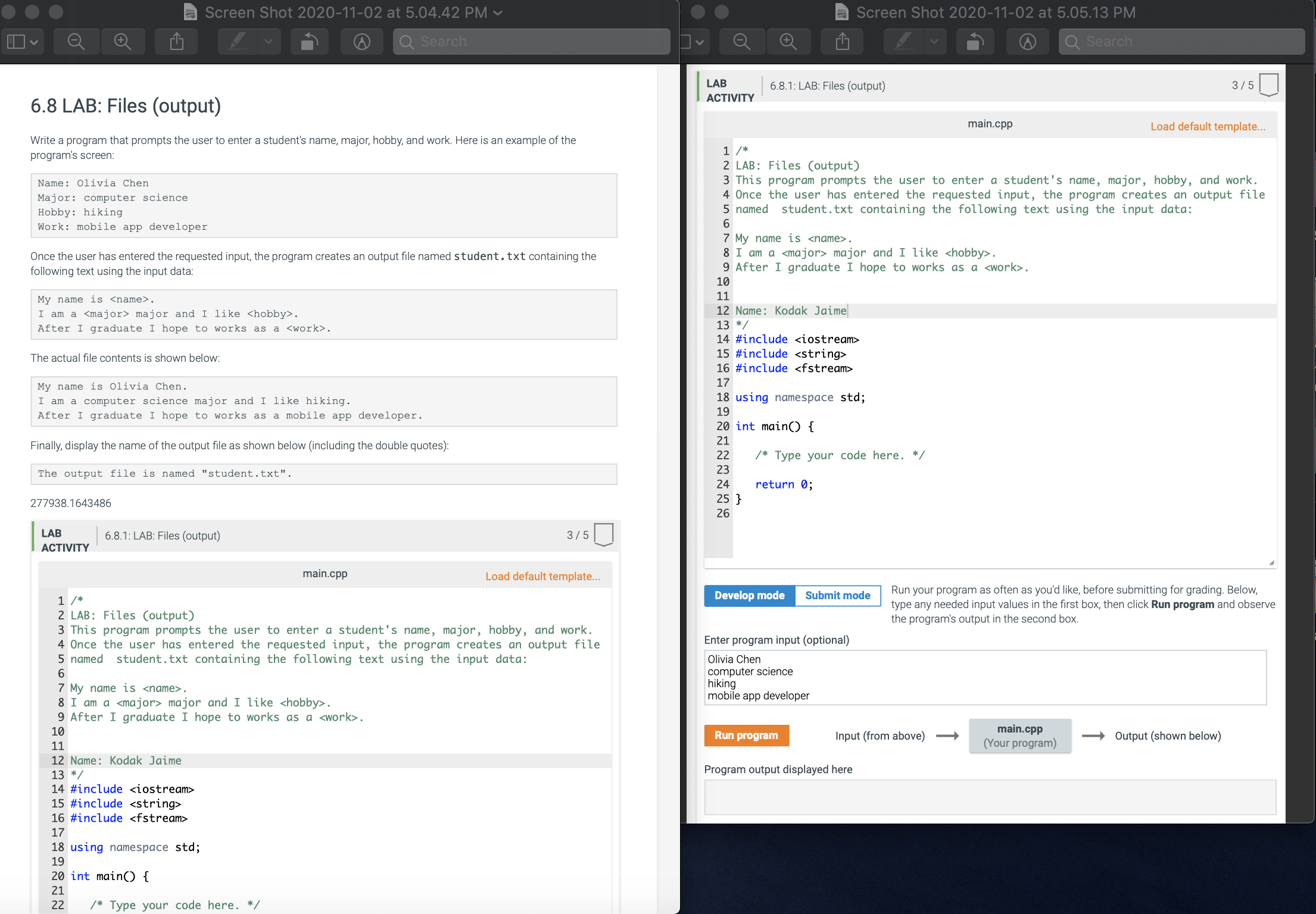 Solved Screen Shot 2020-11-02 at 5.04.42 PM » Screen Shot | Chegg.com