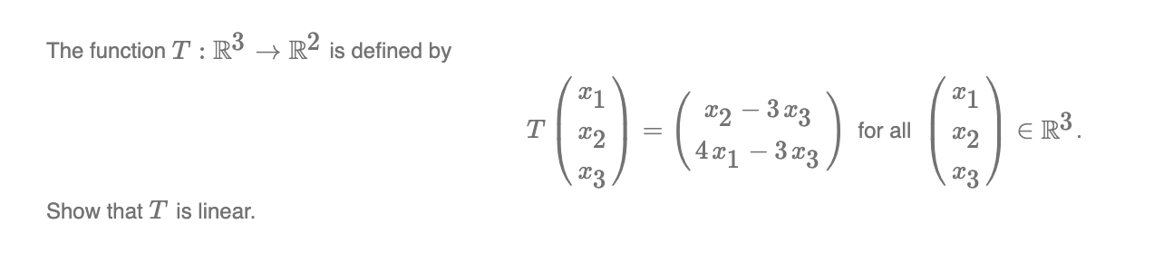 Solved The function T:R3→R2 is defined by | Chegg.com