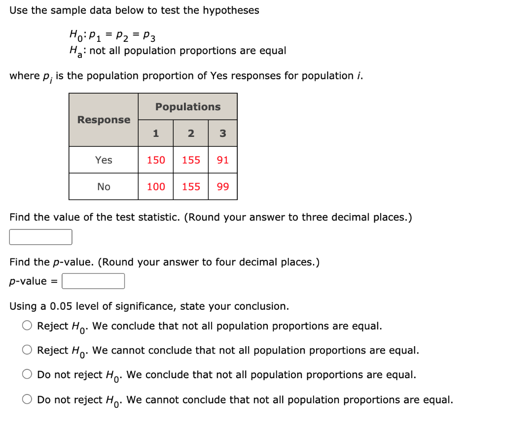 Solved Use the sample data below to test the hypotheses Ho: | Chegg.com