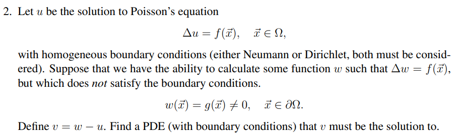 Solved 2. Let u be the solution to Poisson's equation Au = | Chegg.com