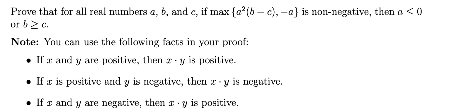 Solved Prove that for all real numbers a,b, ﻿and c, ﻿if | Chegg.com