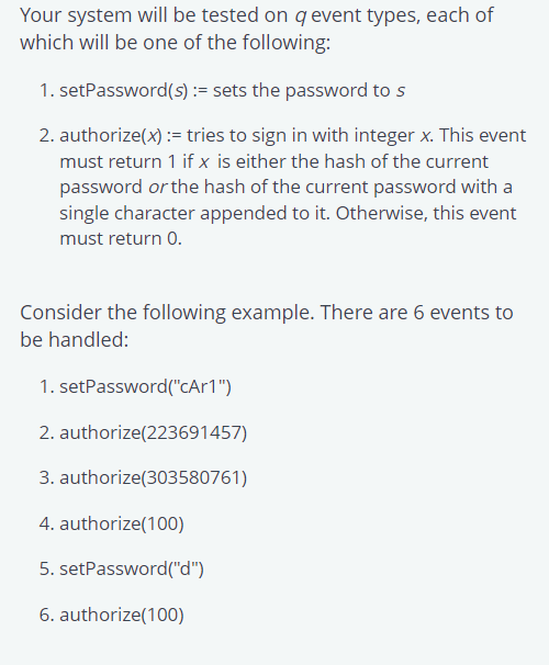 Solved A website is programming an authentication system | Chegg.com