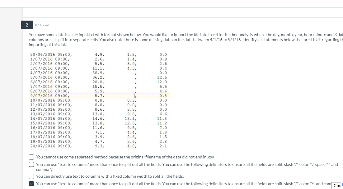 Solved 2 0/1 point You have some data in a file input.txt | Chegg.com