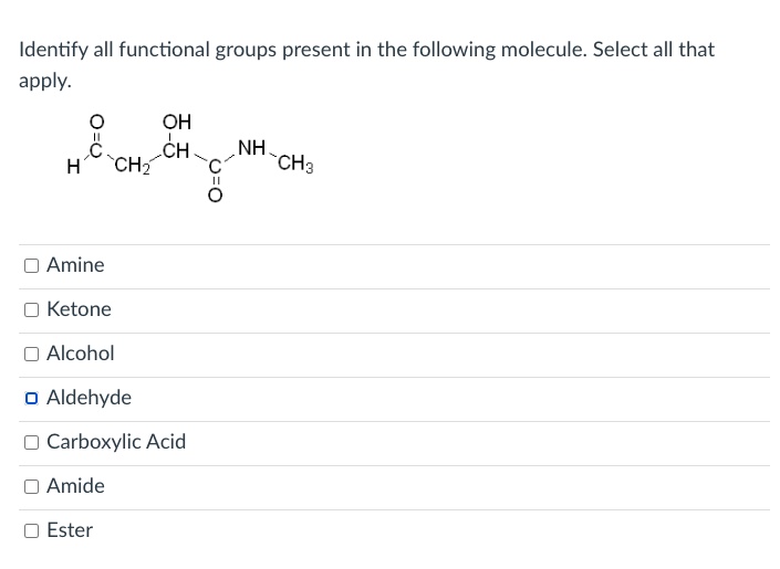 Solved Identify all functional groups present in the | Chegg.com
