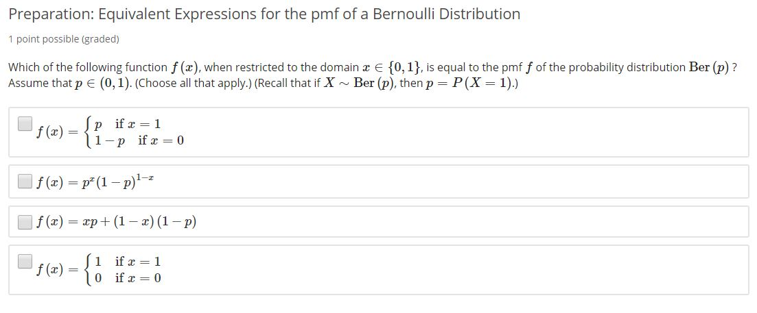 Solved Preparation: Equivalent Expressions for the pmf of a | Chegg.com