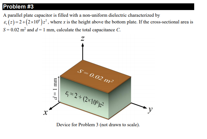 Solved Problem #3 A parallel plate capacitor is filled with | Chegg.com