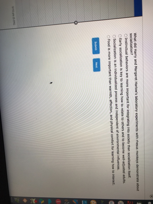 Solved What did Harry and Margaret Harlow's laboratory | Chegg.com