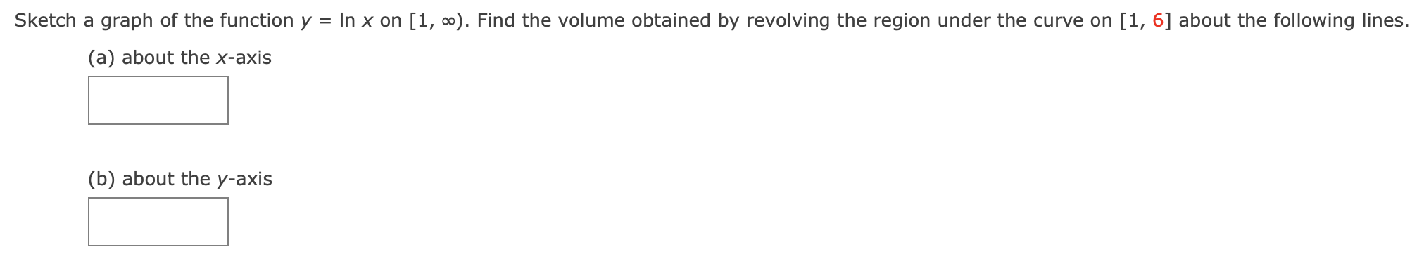 Solved Sketch A Graph Of ﻿the Function Y Lnx On [1 ∞ ﻿find