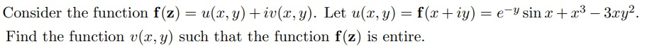 Solved Consider the function f(z) = u(x, y) +iv(x,y). Let | Chegg.com