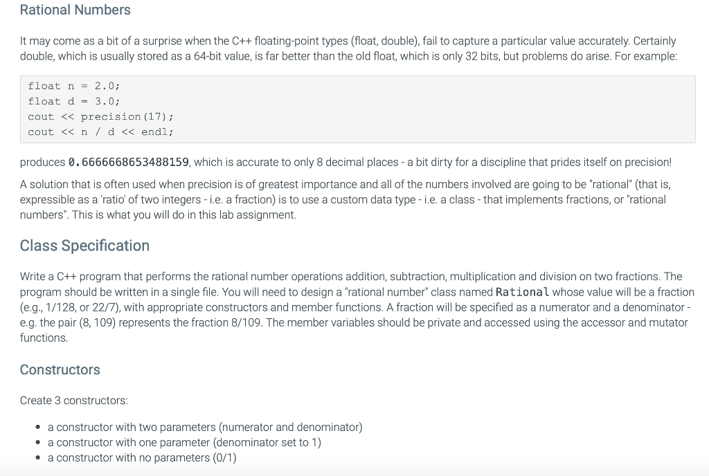 Solved Rational Numbers It may come as a bit of a surprise | Chegg.com