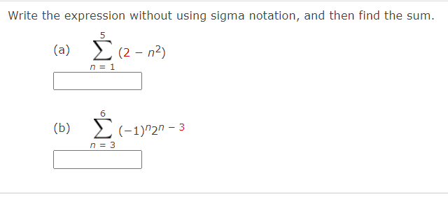 Solved Write the expression without using sigma notation, | Chegg.com