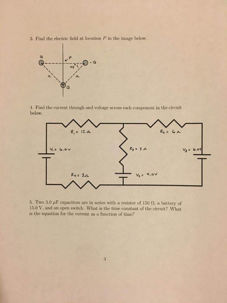 Solved 3. Find the electric field at location P in the image | Chegg.com