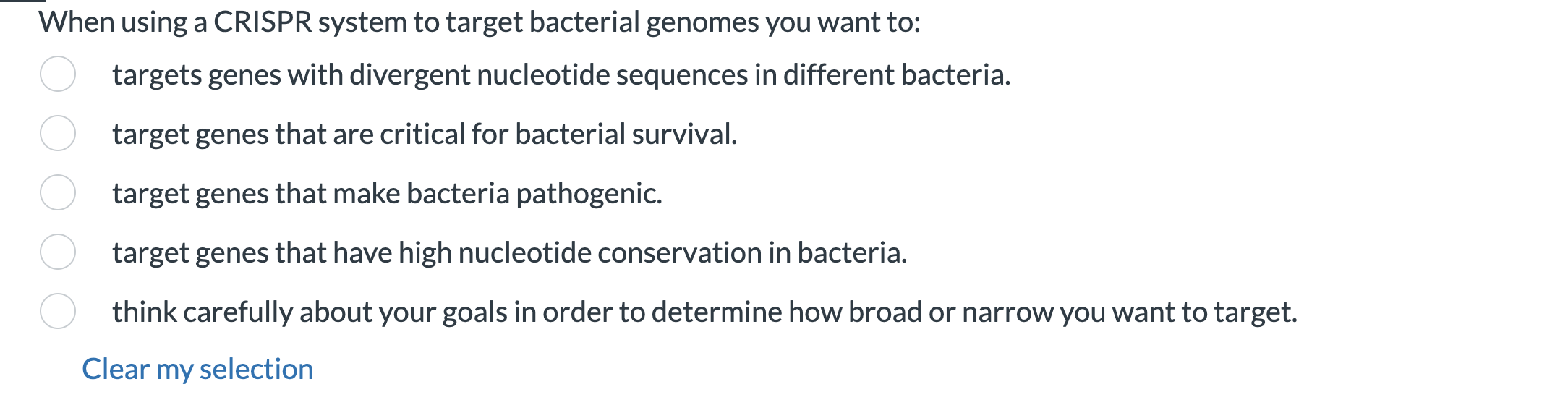 Solved When using a CRISPR system to target bacterial | Chegg.com